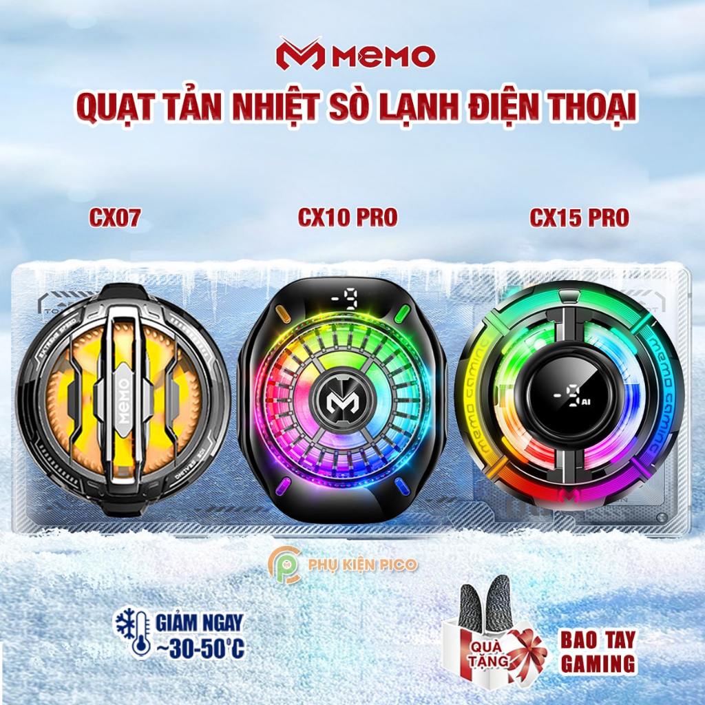 Quạt tản nhiệt điện thoại sò lạnh Memo CX15 / DL22 / CX10 / CX12 / CX07 ...