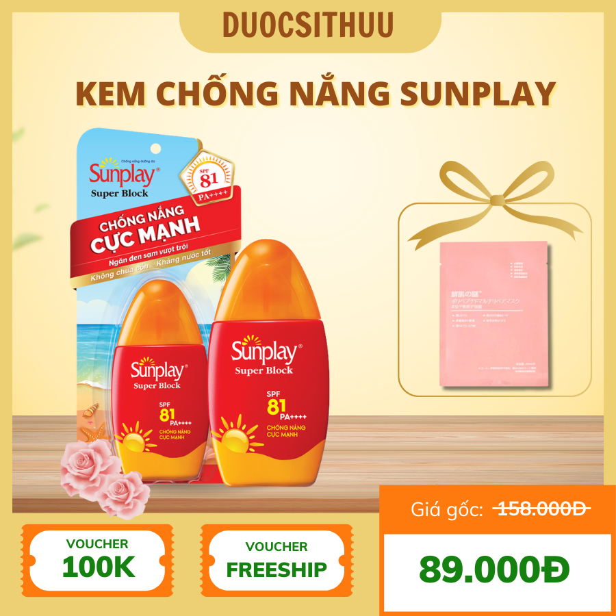 Kem chống nắng kháng nước Sunplay dạng sữa không cồn nâng tone SPF 81 ...