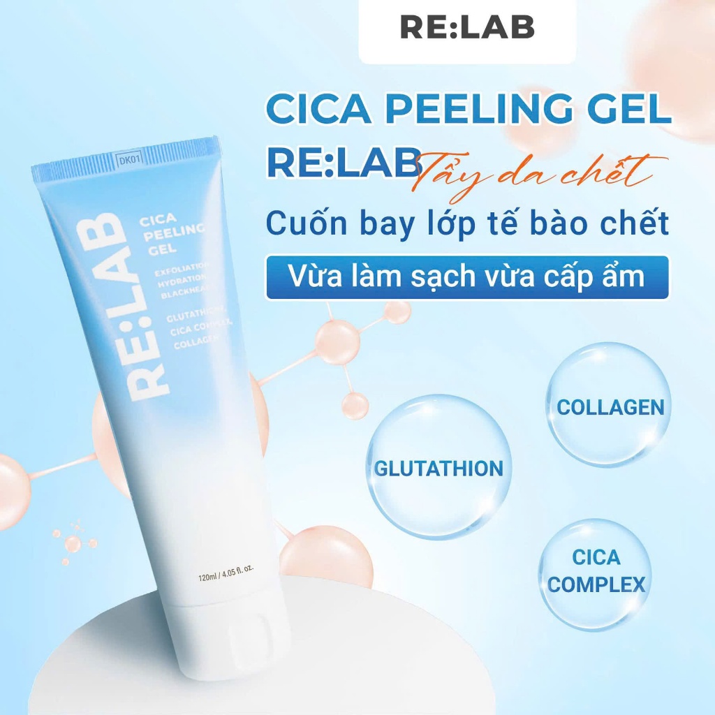 Tẩy da chết dạng Gel Re:lab CICA peeling Gel 120ml loại bỏ lớp sừng già , bụi bẩn, dầu nhờn trên ...