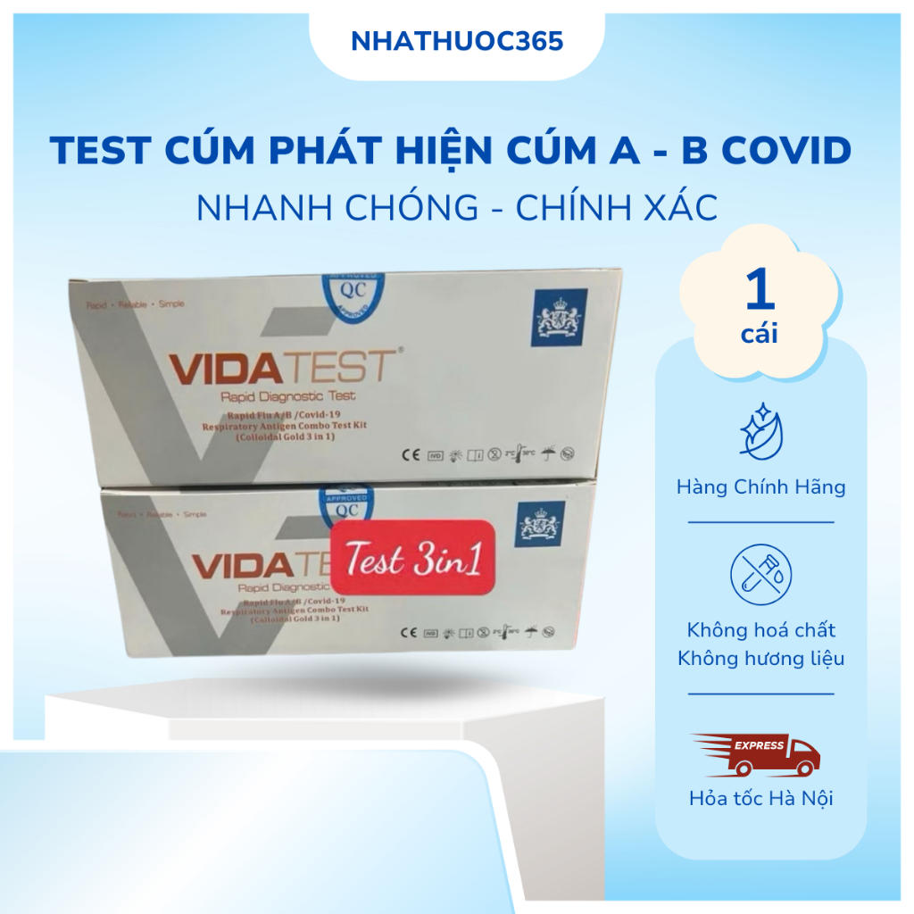 hỏa tốc TEST VIDA TEST TỔNG HỢP CÚM AB VÀ COVID MÃ 1 CÁI | Shopee Việt Nam