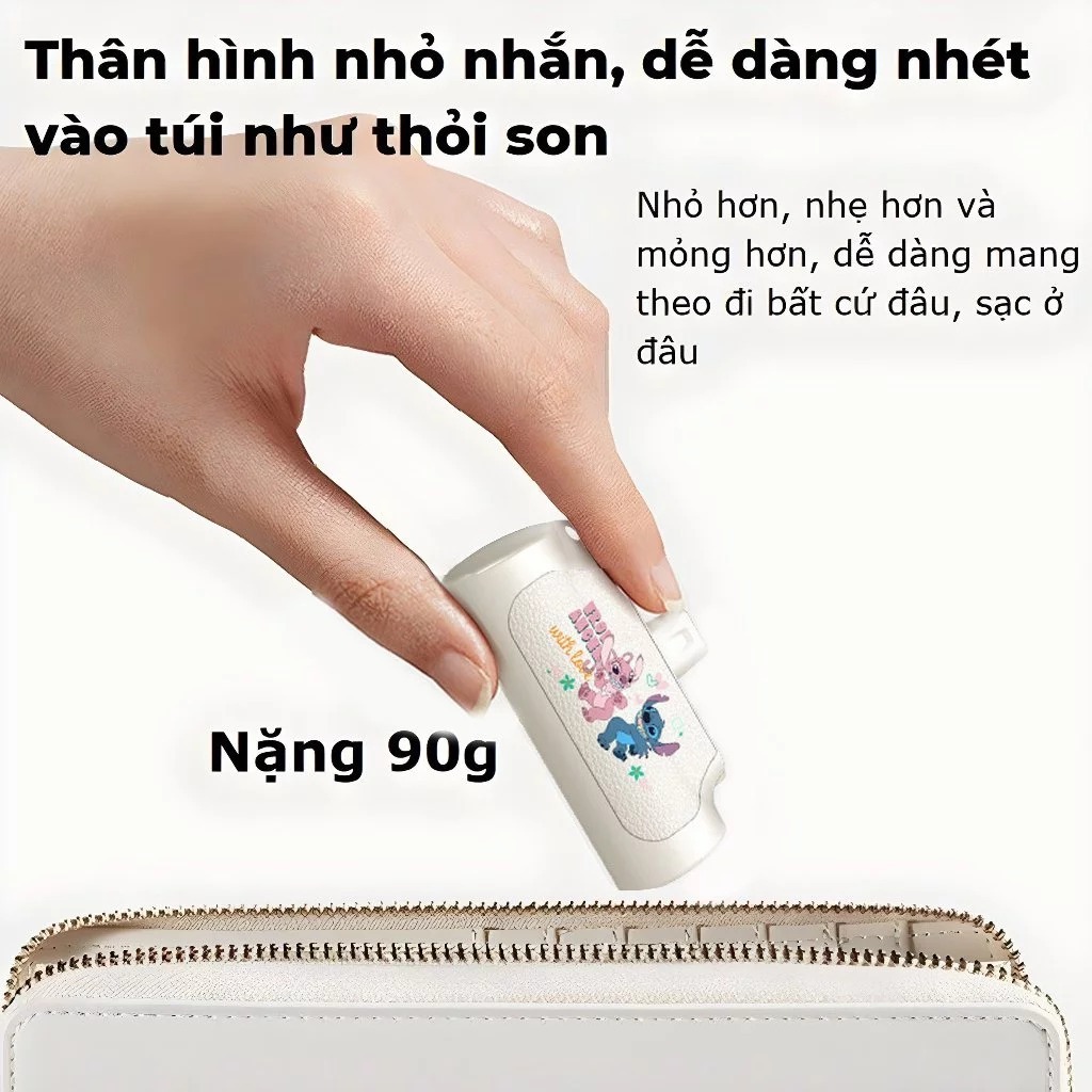 Sạc dự phòng mini gấu dâu 5000mAh không dây sạc siêu nhanh nhỏ gọn tiện ...