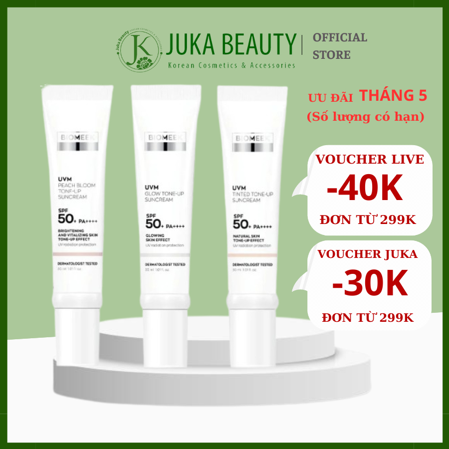 Kem chống nắng Biomeek UVM TONE UP Suncream SPF50+ PA++++ | Shopee Việt Nam