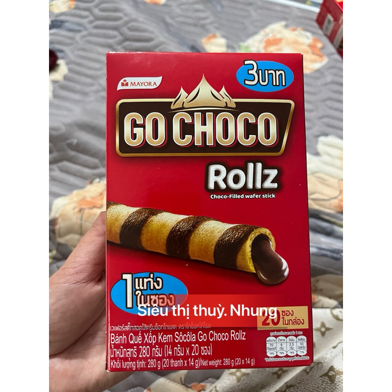 Bánh quế xốp kem socola Go Choco Rollz 280g | Shopee Việt Nam