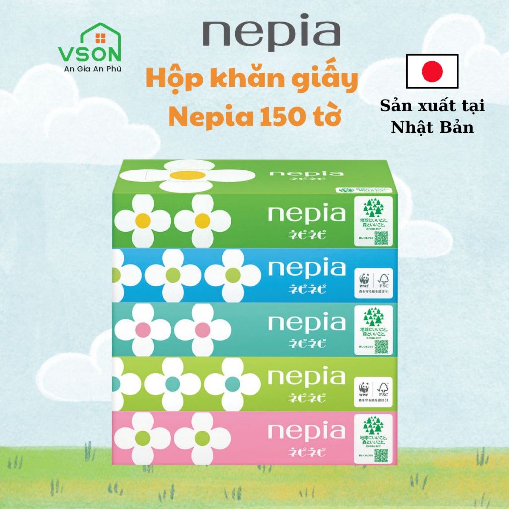 Khăn giấy hộp cao cấp Nhật Bản nepia nepi nepi (150 tờ) - Chính hãng | Shopee Việt Nam