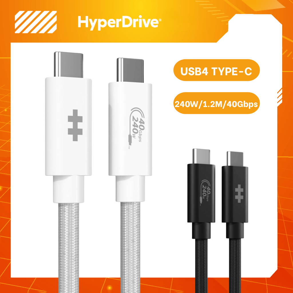 Cáp sạc và truyền dữ liệu HyperDrive Next USB4 Type-C dài 1,2m 240W ...