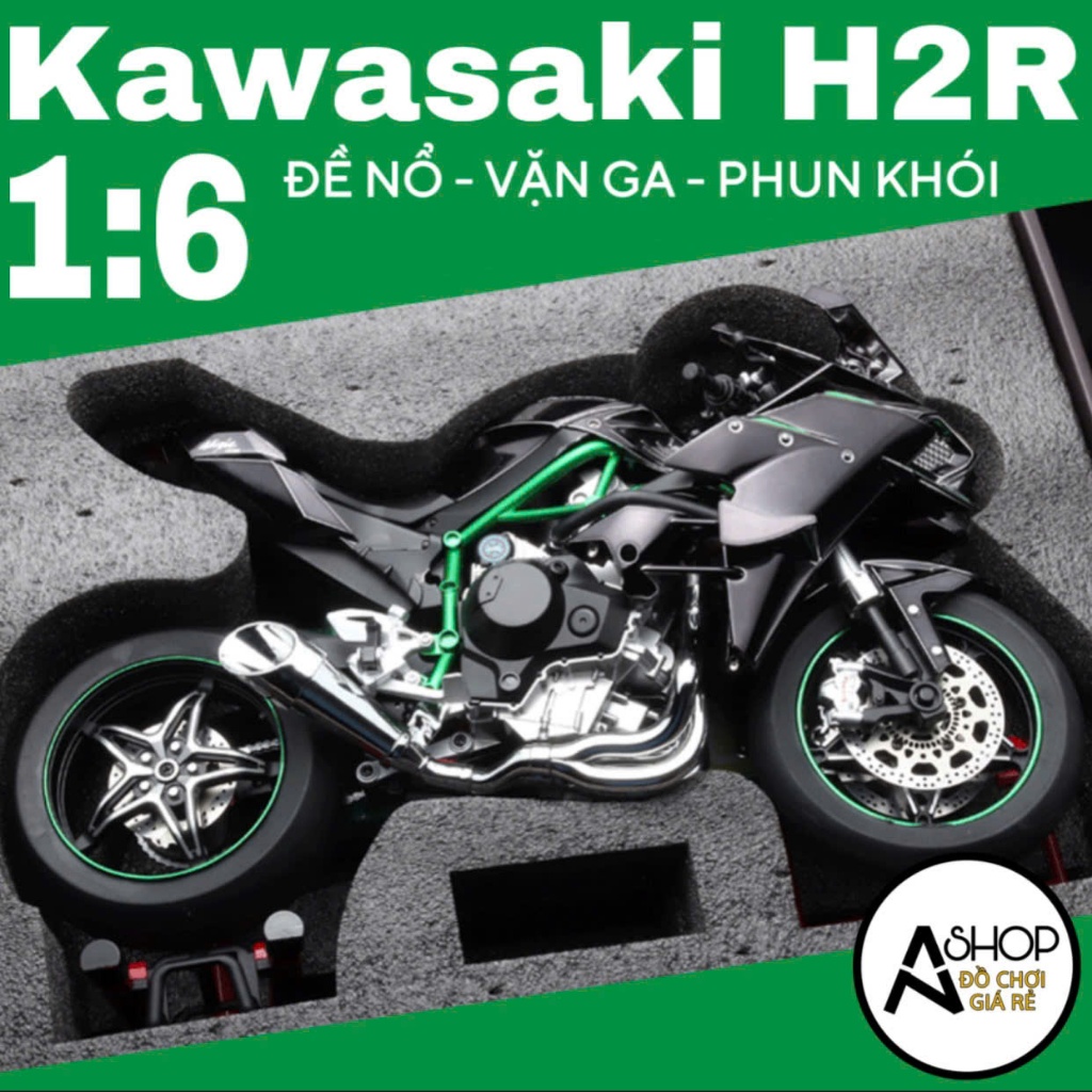 Mô Hình Xe Kawasaki Ninja H2R 1:6 XLG Đề Nổ - Vặn Ga - Phun Khói Giả ...