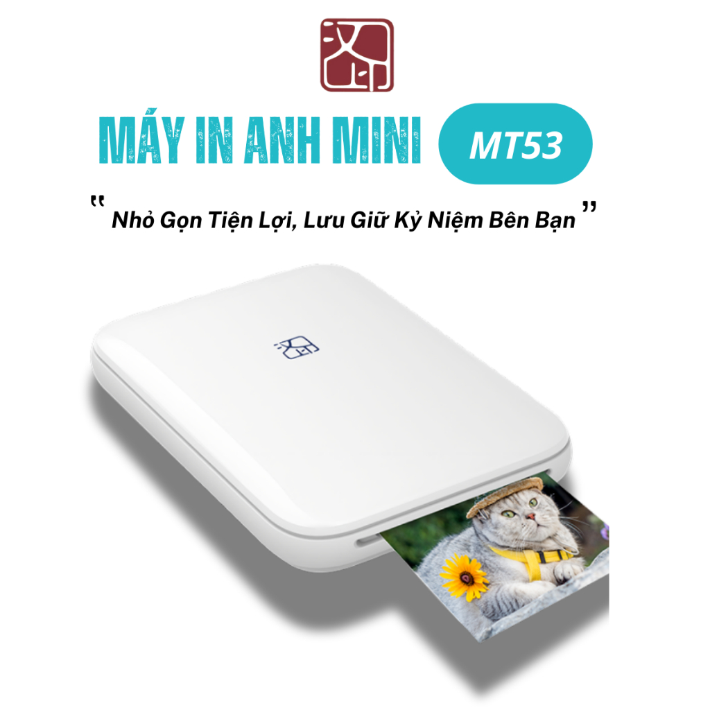 [ Có Hỏa Tốc HCM ]Máy in ảnh di động HPRT MT53 Công nghệ ảnh nhiệt ZINK Bluetooth Ảnh dán In từ ...