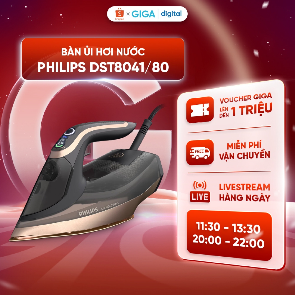 Bàn ủi hơi nước Philips DST8041/80 - Công suất 3000W - Mặt đế ...