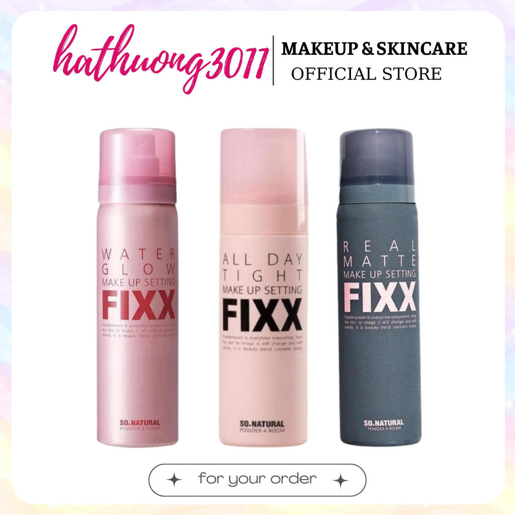 Xịt Khóa Makeup Fixx So Natural Từng Loại Da 75ml, 120ml All Day Tight ...