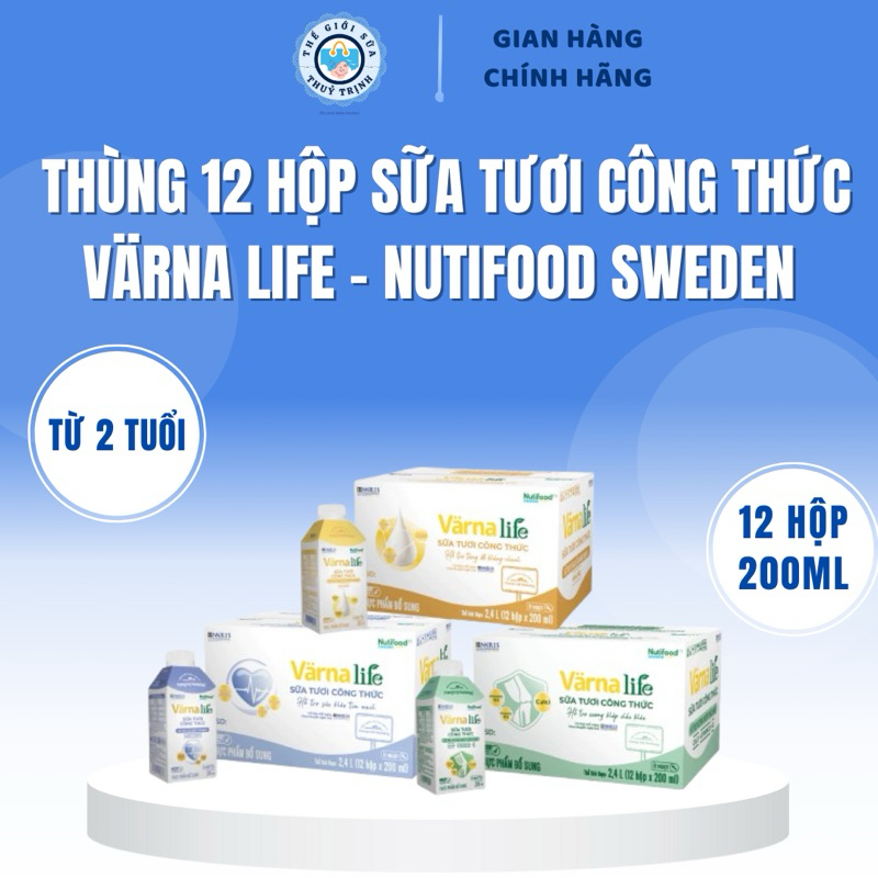 Thùng 12 Hộp Varna Life Sữa Tươi Công Thức Hỗ Trợ Xương Khớp/tim mạch ...