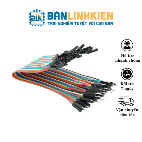 Dây cắm board test nhiều màu 40P 2 đầu Đực cái, Đực Đực, cái cái ...