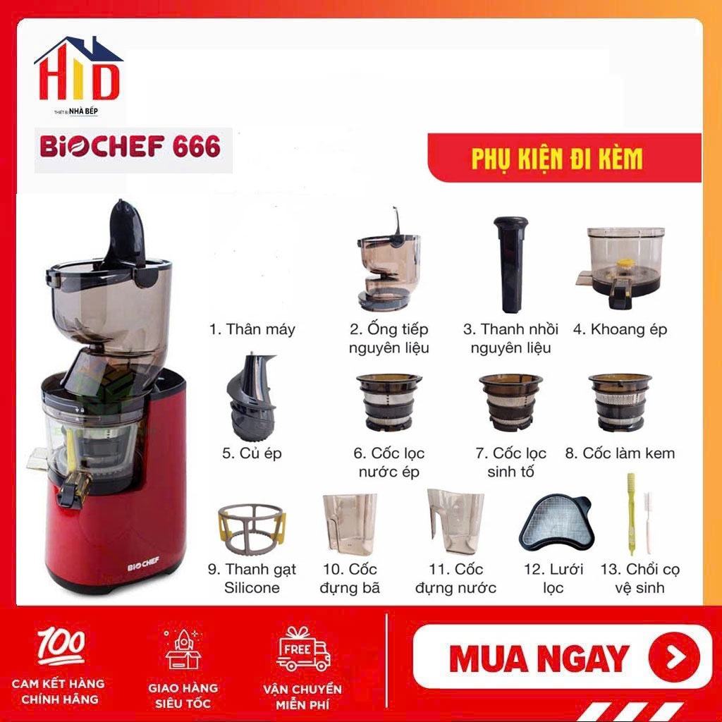 (Sẵn có) Phụ Kiện Thay Thế Máy Ép Chậm Biochef 666 | Shopee Việt Nam