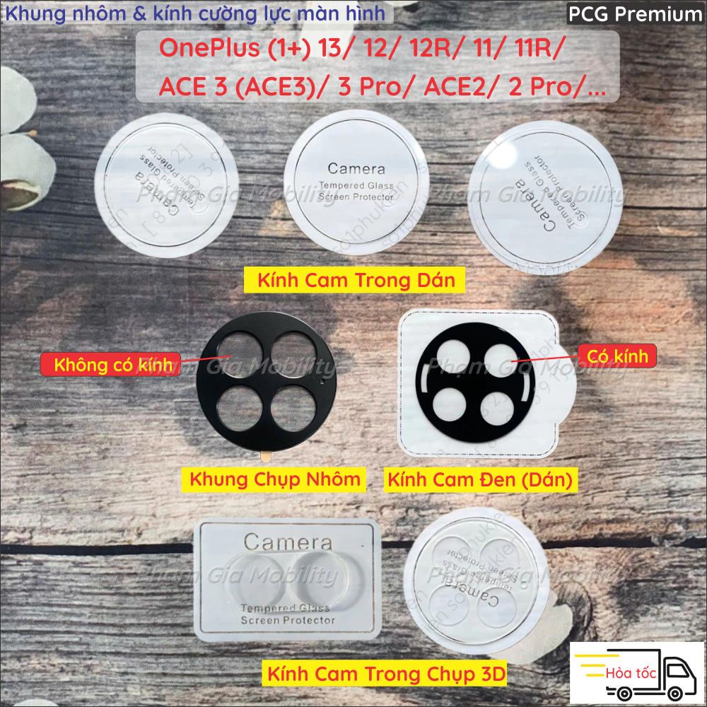 Khung nhôm, kính cường lực camera OnePlus (1+) 13/ 12/ 12R/ 11/ 11R/ ACE 3 (ACE3)/ Ace 3V (Nord ...
