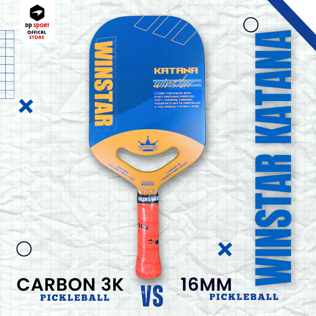 Vợt Pickleball Winstar T700 KATANA Cán Nóng Liền Khối Chất Liệu 3K Và Sợi Thủy Tinh GRAPHITE ...