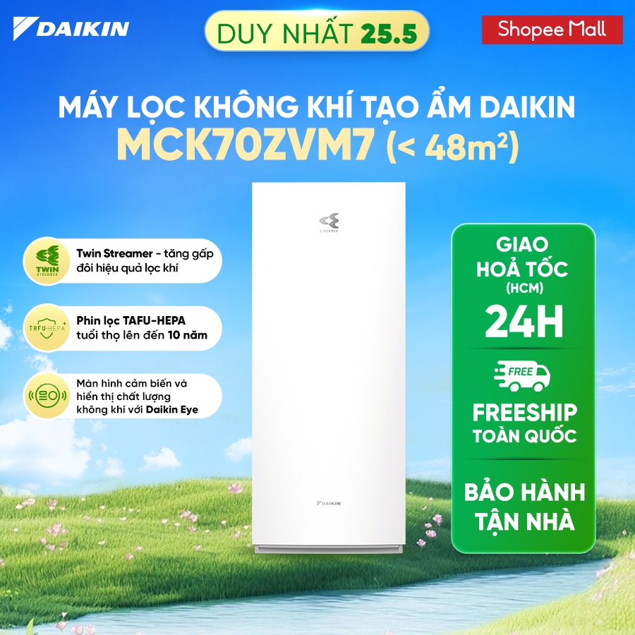 Máy lọc không khí Daikin tạo ẩm cao cấp MCK70ZVM7 | Shopee Việt Nam