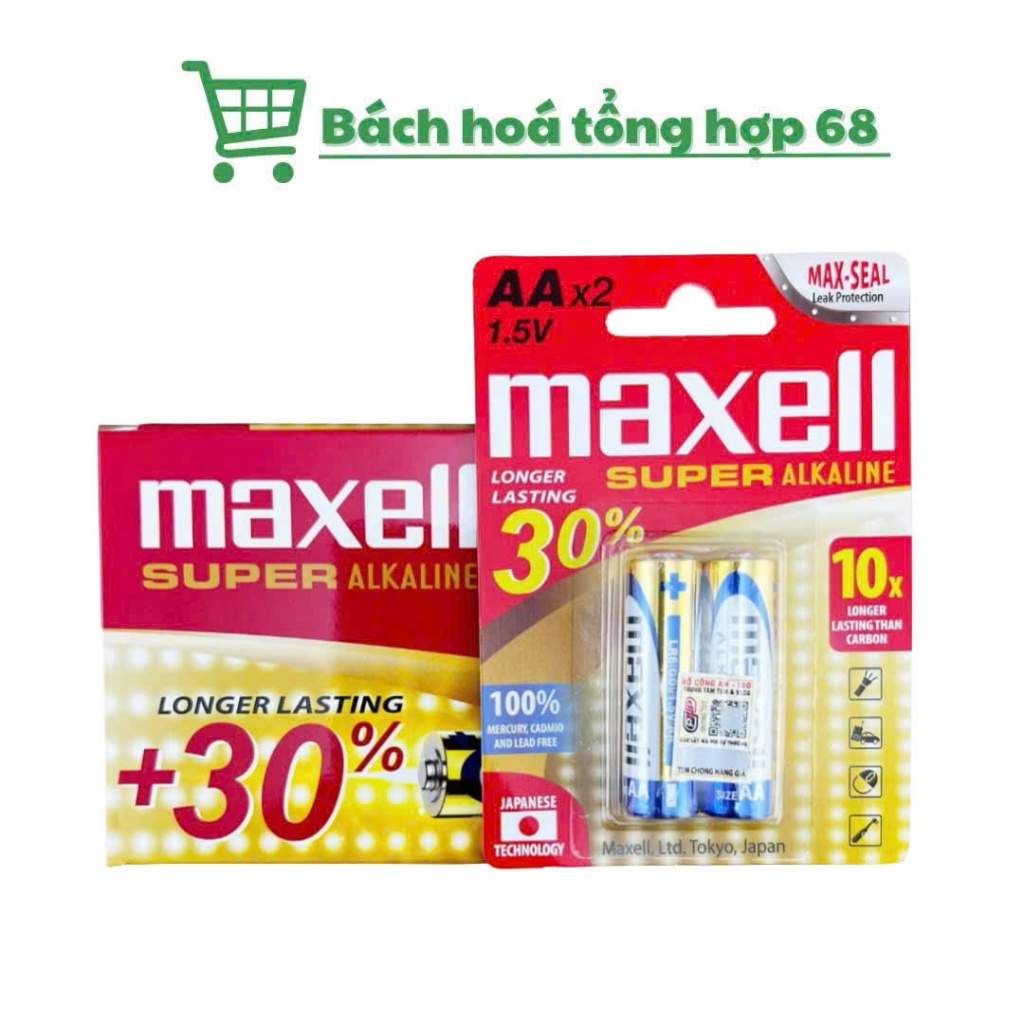Pin AA, AAA Maxell SUPER ALKALINE LR6 Vỉ 2 Viên Chính Hãng | Shopee ...