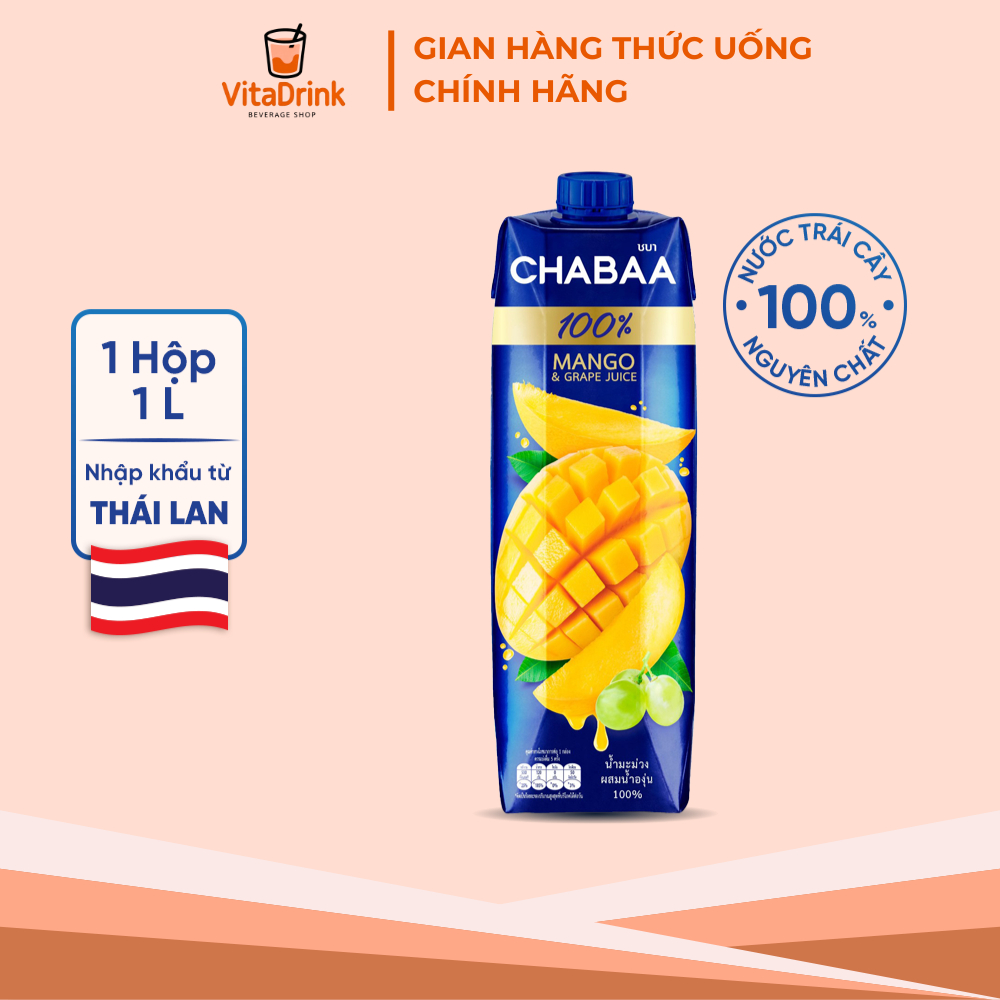 Nước ép Xoài và Nho Chabaa - Hộp 1L | Shopee Việt Nam