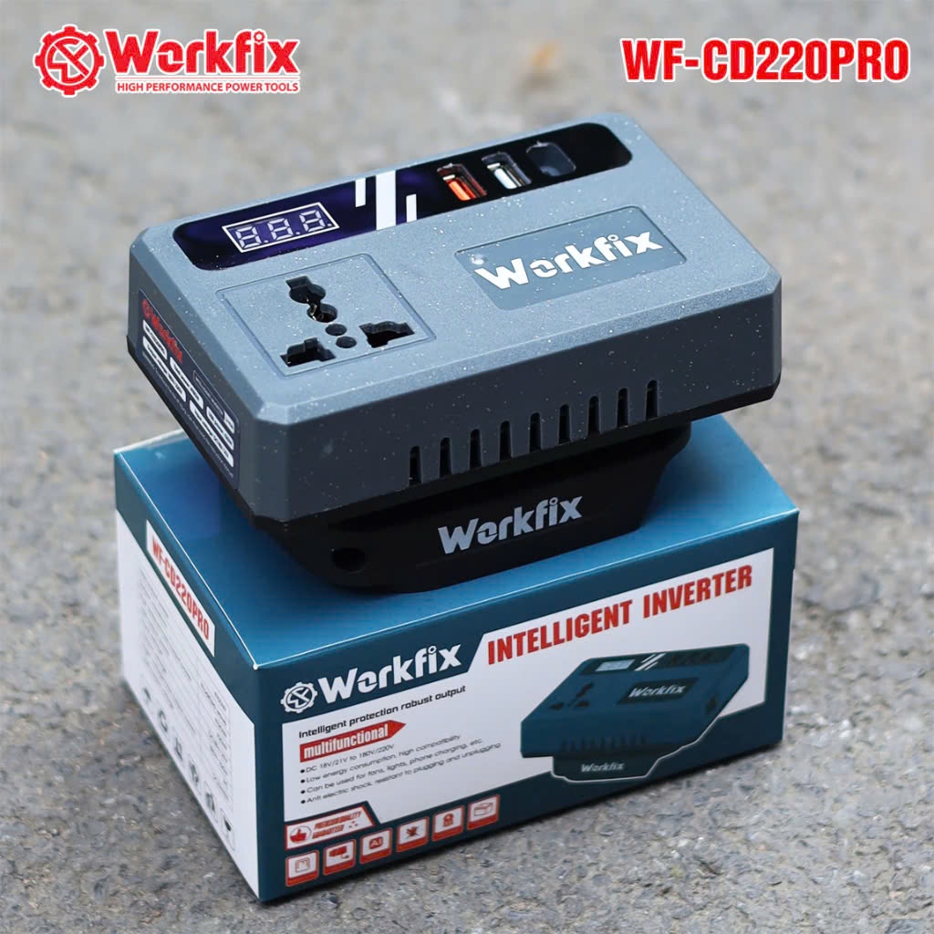 Đế chuyển đổi nguồn điện WORKFIX WF-CD220PRO chuyển từ pin 21v lên 110 ...
