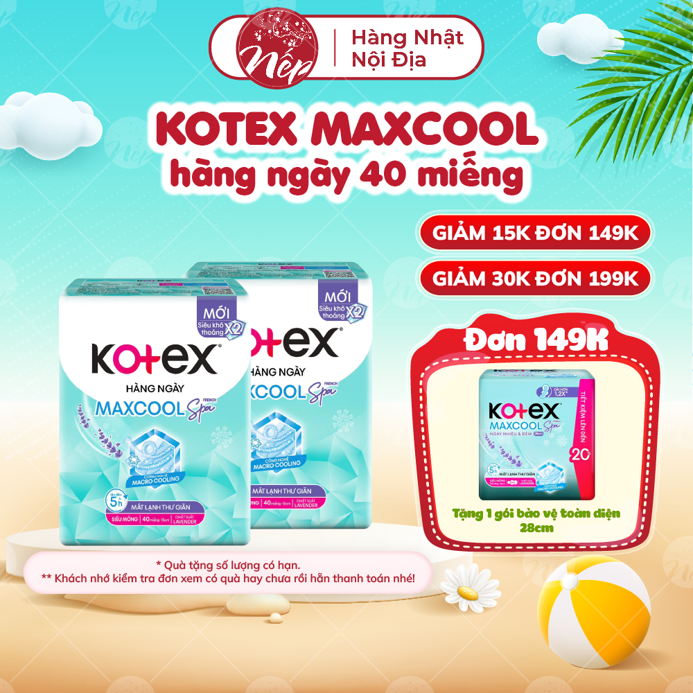Băng vệ sinh Kotex Hàng Ngày Compact Maxcool French Spa 40 miếng - nepshop1 | Shopee Việt Nam