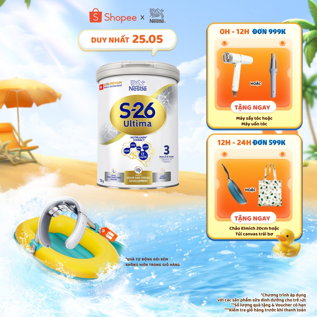 [Tặng Máy massage ] Sữa Bột Nestlé S-26 ULTIMA 3 (S26) 750G tăng tốc độ ...
