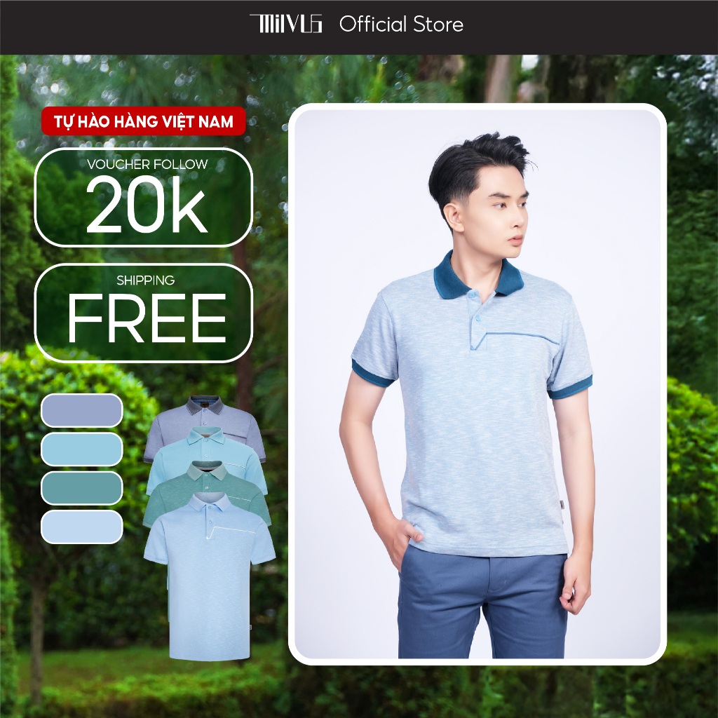 Áo Thun POLO Nam Milvus MVP403M cotton co dãn, áo trơn dáng ôm, bo tay phong cách thoải mái vận ...