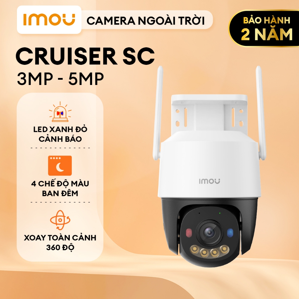 Camera Wifi ngoài trời Imou Cruiser SC I 3MP/5MP I IPC-K7FP-5H0WE I Đèn ...