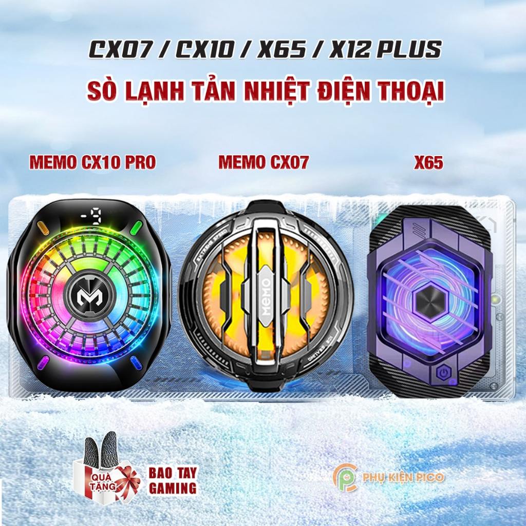 Quạt tản nhiệt điện thoại sò lạnh từ tính X65 / X12 Plus / Memo CX07 ...