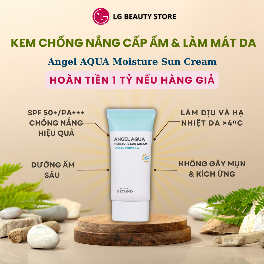 Kem Chống Nắng BEYOND Hạ Nhiệt,Làm Dịu Da Angel Aqua Moisture Sun Cream SPF 50+/PA++ 50ml L.G ...