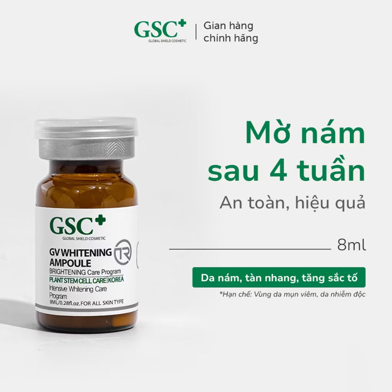 TẾ BÀO GỐC XỬ LÝ NÁM GSC+ GV WHITENING AMPOULE X. Lọ 8ml | Shopee Việt Nam