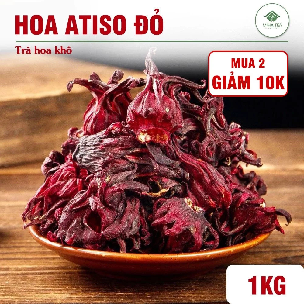 Hoa atiso đỏ 1kg, trà hoa hibicus, hoa bụp giấm, hoa dâm bụp thơm, đẹp ...