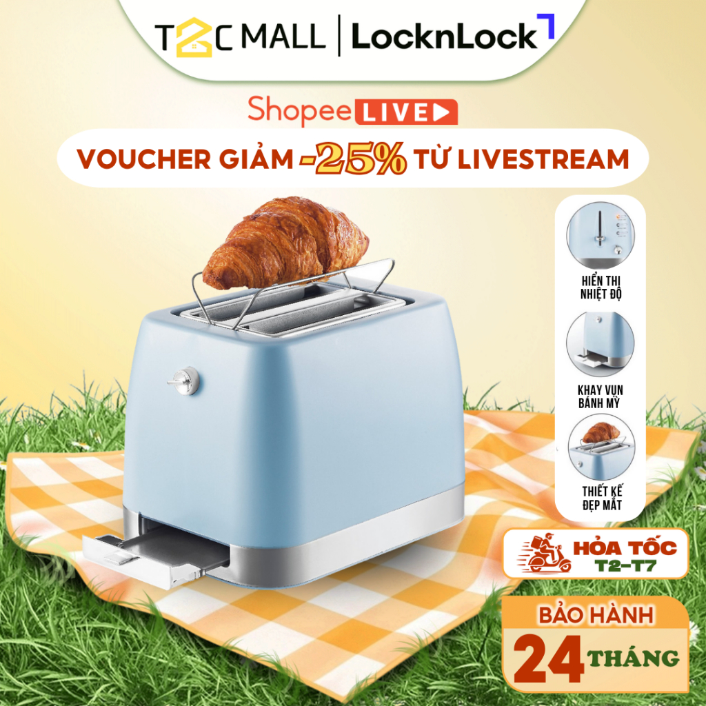 Máy Nướng Bánh Mì LocknLock Hâm Nóng Nướng Bánh EJB221BLU Lock&Lock ...