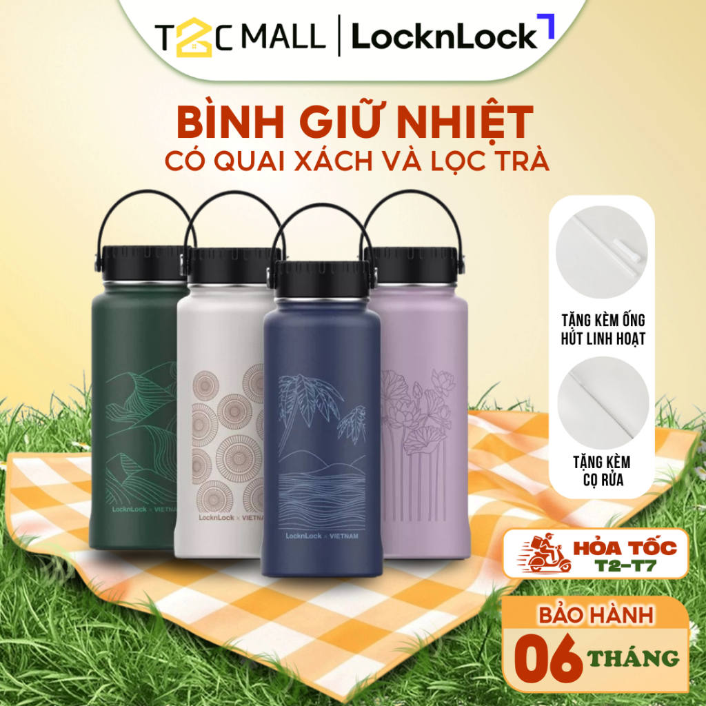 Bình Nước Giữ Nhiệt LocknLock Chính Hãng Có Ống Hút, Lọc Trà Cỡ To Có ...