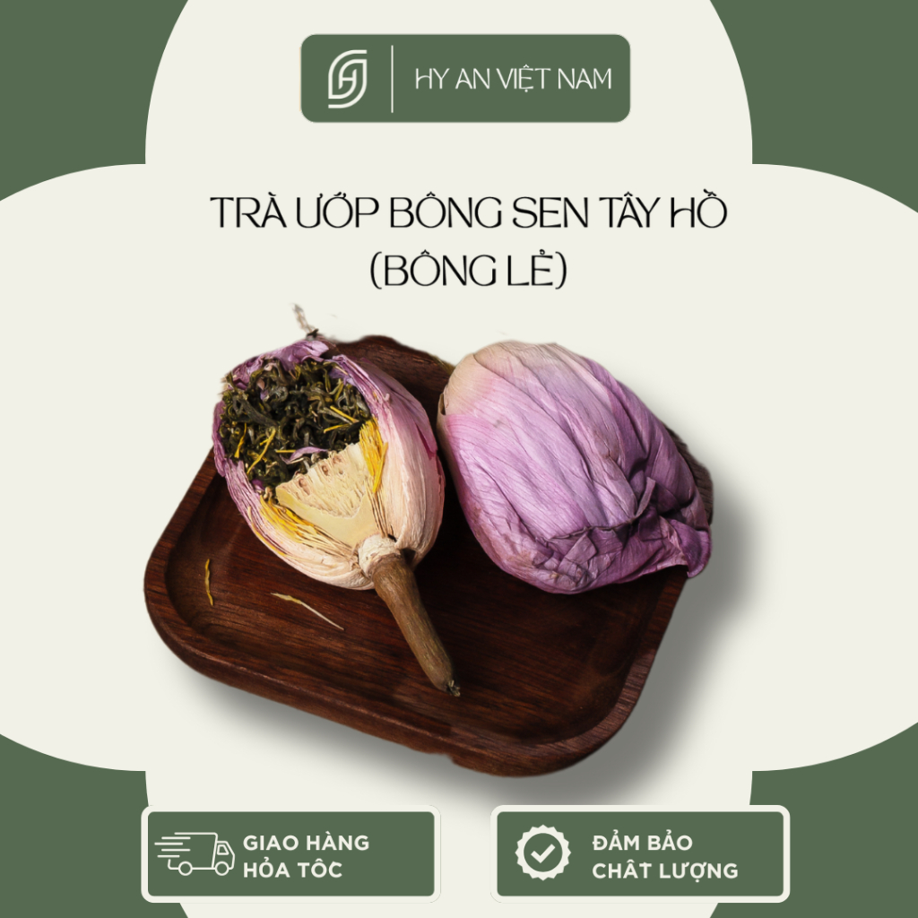 [Hy An]- Trà ướp bông sen Tây Hồ thượng hạng (bông lẻ sấy thăng hoa ...