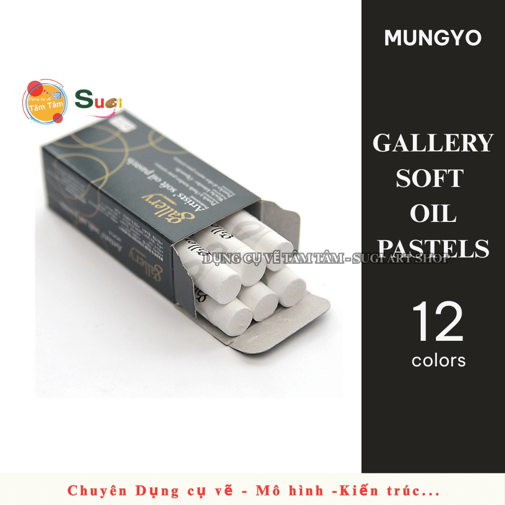 [ Sugi Art Shop ] Sáp Dầu Màu Trắng MUNGYO - Hộp 6 cây , - OIL PASTELS ...