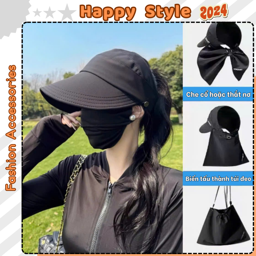 Mũ Chống Nắng Chống Tia UV Nón Che Nắng Hở Chóp Che Gáy Có Thể Tháo Rời ...