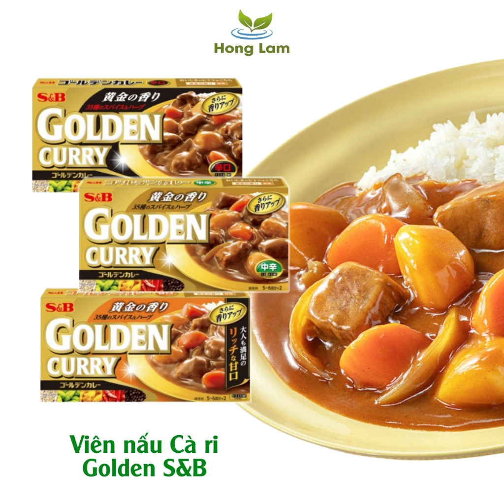 Viên cà ri Golden Curry 3 Vị Thơm Ngon Hấp dẫn S&B foods 198g (8 viên ...