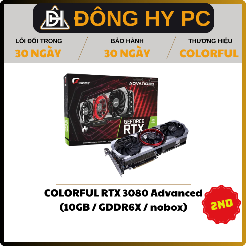 VGA card màn hình COLORFUL Igame RTX 3080 ADVANCED 10GB 2ND | Shopee ...