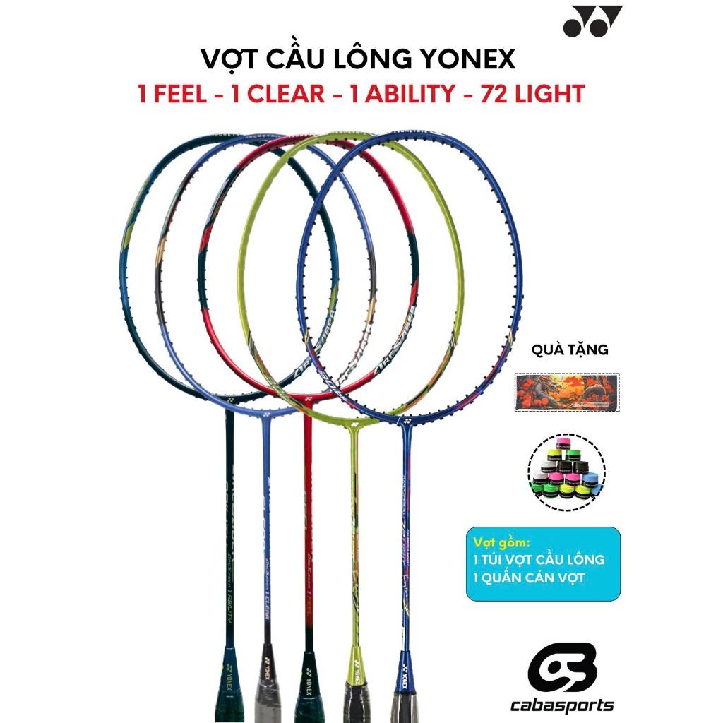 Vợt Cầu Lông Yonex Arcsaber 0 Ability/Feel/Clear, Arcasber 1 Ability ...