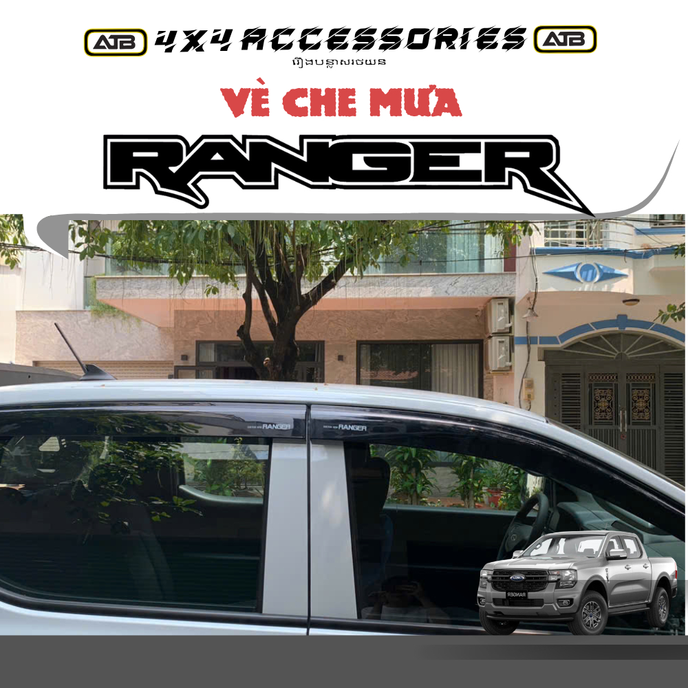Vè Che Mưa Ô Tô Ford Ranger 2022 - 2025 Chất Liệu Nhựa ABS Cao Cấp, Phụ ...