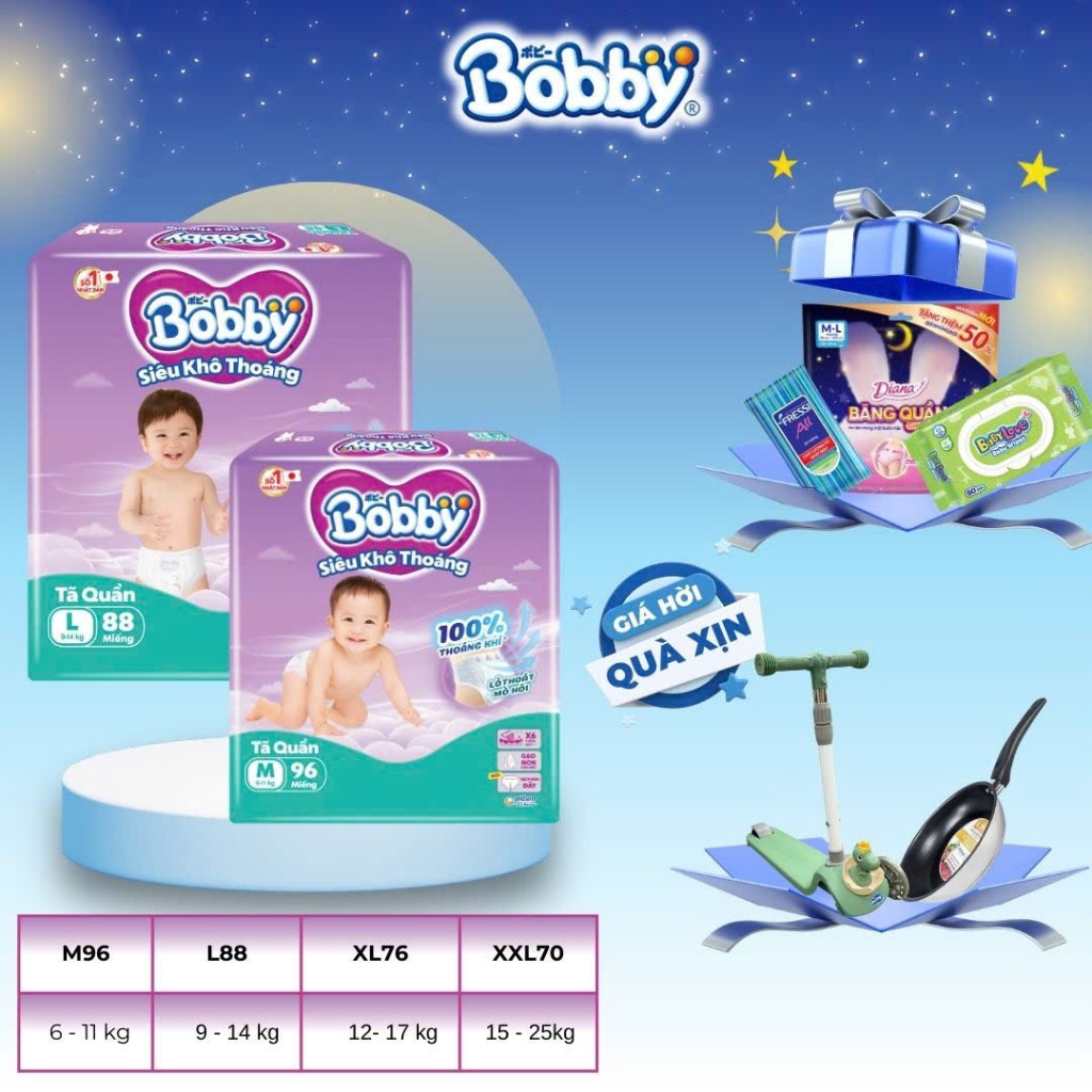 Combo 4 bịch Bỉm Quần BOBBY ULTRA+ có quà tặng | Shopee Việt Nam
