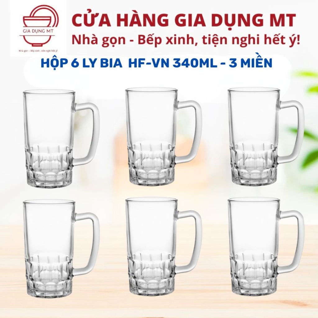 HỘP 6 LY BIA HF-VN 340ML – 3 MIỀN | Shopee Việt Nam
