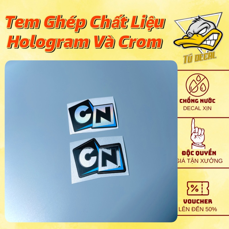 Tem Logo Sticker Chữ CN Decal Ghép Chất Liệu Phản Quang Với Hologram ...