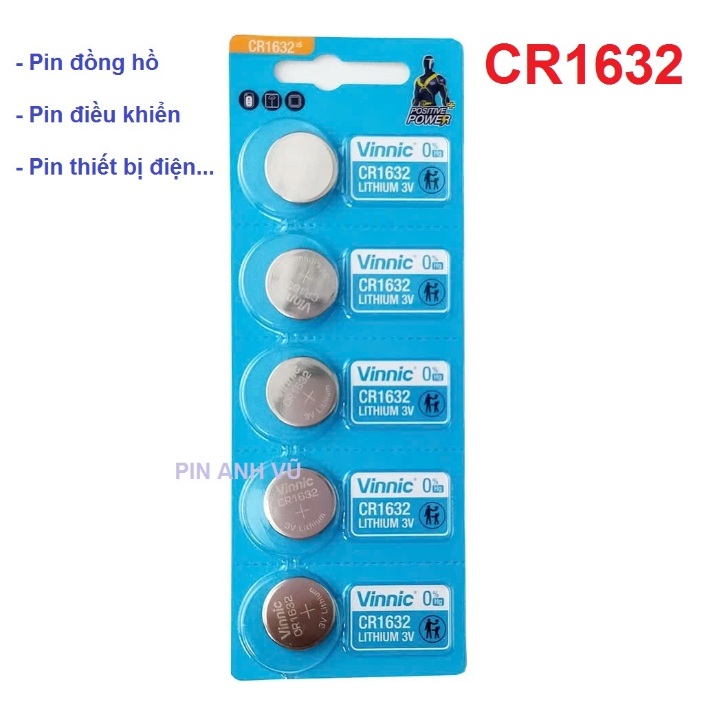 Pin Cúc Áo Pin nút VINNIC CR1632 3V Lithium dùng cho Cảm biến áp suất ...