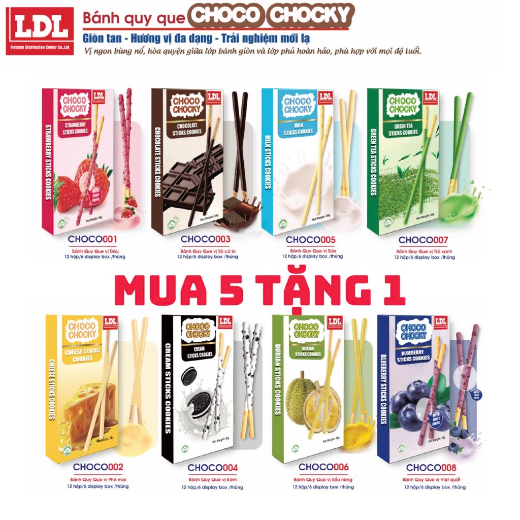 Bánh quy que Choco Chocky 8 hương vị giòn rụm | Shopee Việt Nam