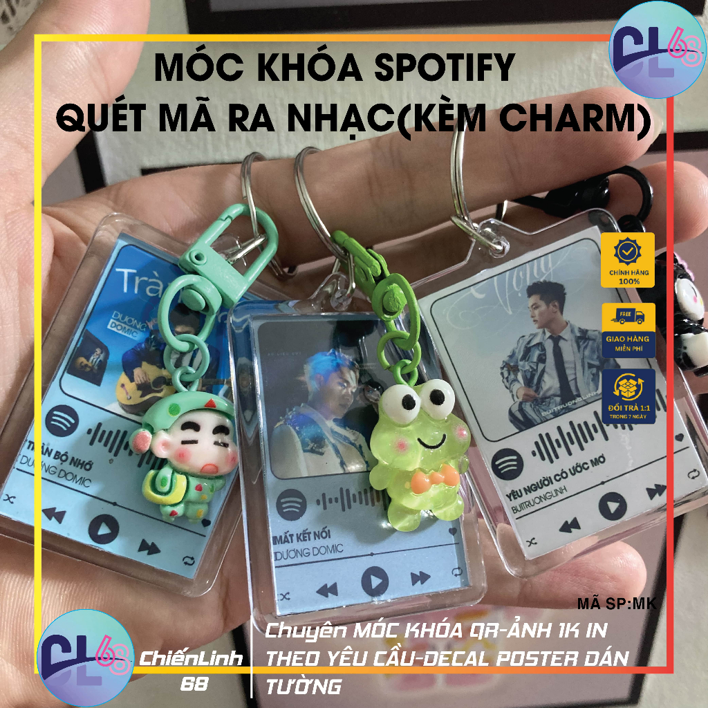 [TẶNG CHARM DỄ THƯƠNG] KHI MUA MÓC KHÓA SPOTIFY QUÉT MÃ RA BÀI HÁT ĐỘC ...