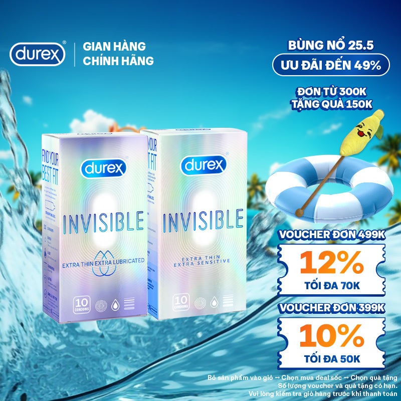 COMBO DUREX INVISIBLE LUBRICATED và DUREX INVISIBLE EXTRA THIN EXTRA ...
