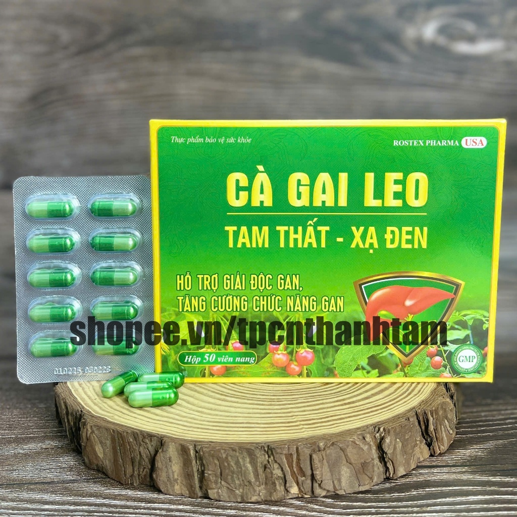 (Vỉ) Viên uống CÀ GAI LEO TAM THẤT XẠ ĐEN 50V hỗ trợ giải độc gan ...
