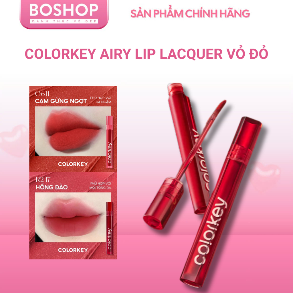 Son COLORKEY Airy velvet Lip Lacquer Phiên Bản Mới 3G Vỏ Đỏ | Shopee ...