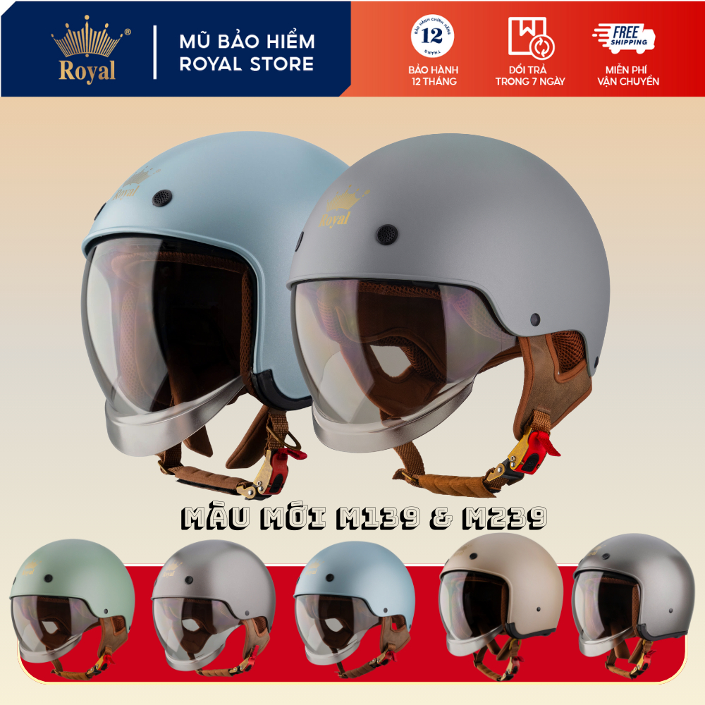 [MÀU MỚI M139 & M239] Mũ Bảo Hiểm Royal M139 và M239 Kính Âm Chính Hãng, Nón Bảo Hiểm Có Kính ...