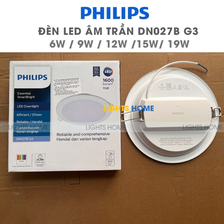 Đèn LED Âm trần Philips DN027B G3 - Dải công suất rộng, tiết kiệm điện | Shopee Việt Nam